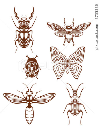Insects tattoos in tribal style - Stock Illustration [8735386] - PIXTA