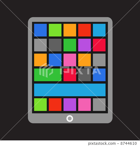 Modern tablet gadget with abstract color tile... - Stock Illustration ...