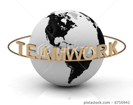 Gold TEAMWORK and gold ring - Stock Illustration [8750941] - PIXTA