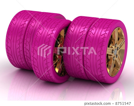 Concept of five pink wheels - Stock Illustration [8751547] - PIXTA