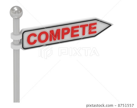 COMPETE arrow sign with letters - Stock Illustration [8751557] - PIXTA