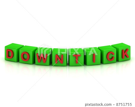 Inscription Downtick a green cubes - Stock Illustration [8751755] - PIXTA