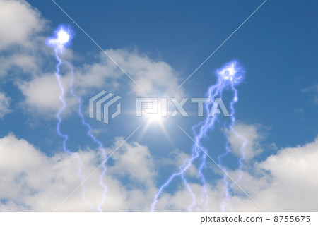 The sun and lightning - Stock Illustration [8755675] - PIXTA