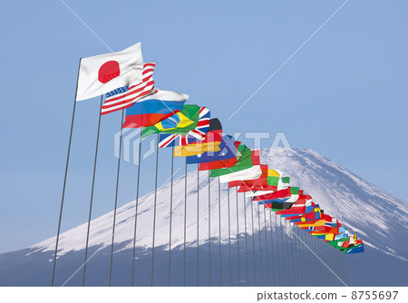 Fuji and the Flags of Flags - Stock Illustration [8755697] - PIXTA