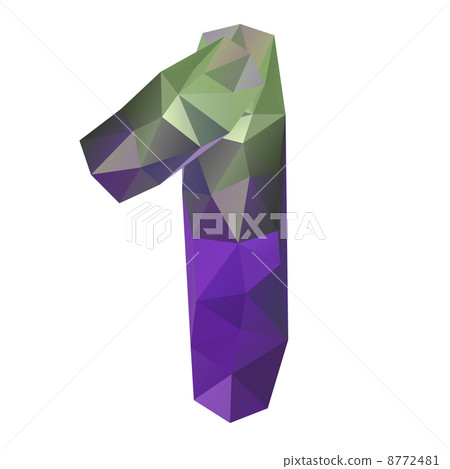 Geometric crystal digit 1 - Stock Illustration [8772481] - PIXTA