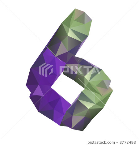 Geometric crystal digit 6 - Stock Illustration [8772498] - PIXTA