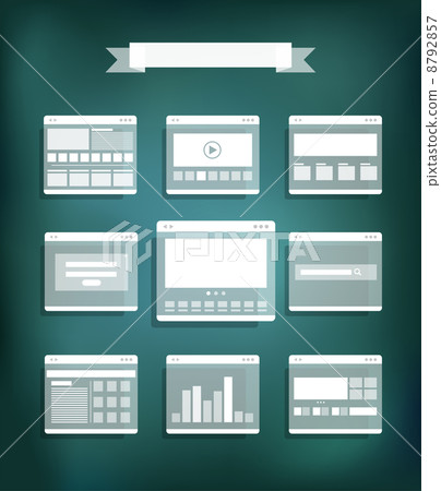 Transparent web site page templates collection - Stock Illustration ...