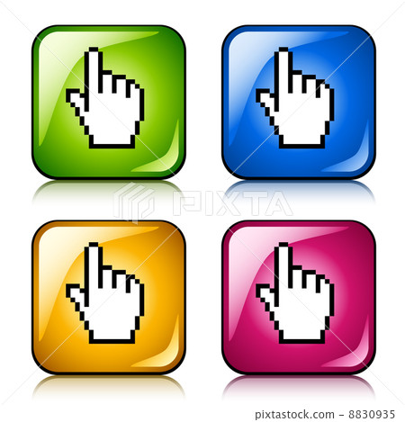 pixel cursor hand buttons - Stock Illustration [8830935] - PIXTA