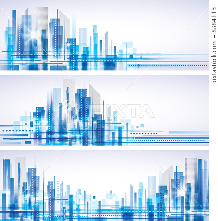 City skyline header set - Stock Illustration [8884113] - PIXTA