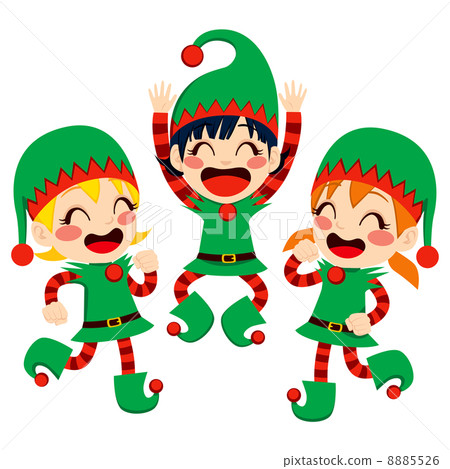 Santa Claus Helpers Dancing - Stock Illustration [8885526] - PIXTA