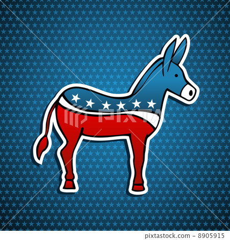 USA elections Democratic Party donkey emblem - Stock Illustration ...