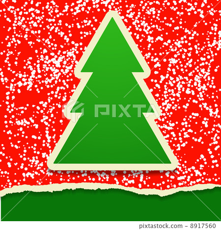 Rip paper card with Christmas tree - Stock Illustration [8917560] - PIXTA