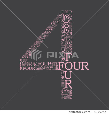 number four created from text - Stock Illustration [8955754] - PIXTA