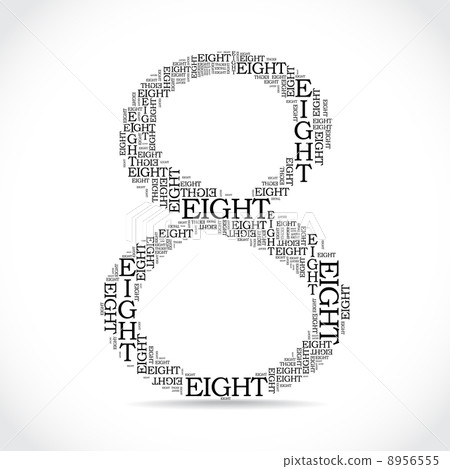 number eight created from text - Stock Illustration [8956555] - PIXTA
