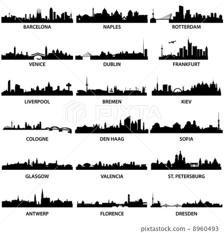 European City Skylines - Stock Illustration [8960493] - PIXTA