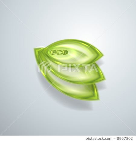 Abstract eco background with transparent leaves - Stock Illustration ...