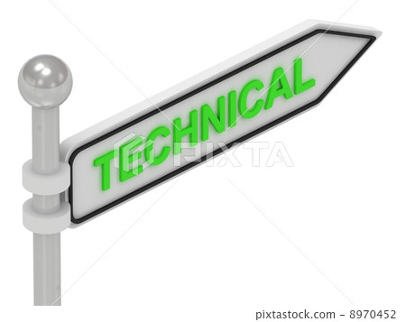 TECHNICAL word on arrow pointer - Stock Illustration [8970452] - PIXTA