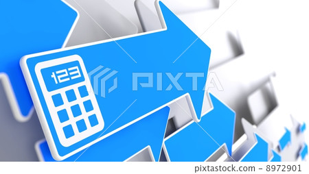 Calculator Icon on Blue Arrow. - Stock Illustration [8972901] - PIXTA