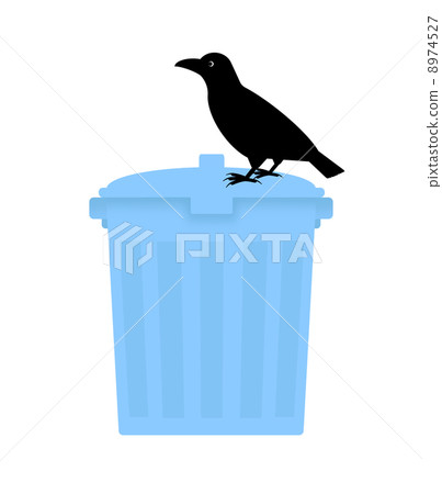 A crow stuck in a poly bucket - Stock Illustration [8974527] - PIXTA