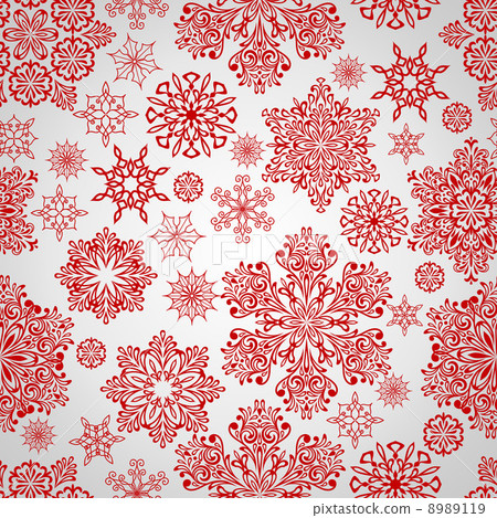 Vector Seamless Pattern with red snowflakes - Stock Illustration ...