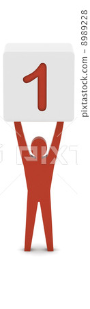 Man holding the number one. Concept 3D... - Stock Illustration [8989228 ...