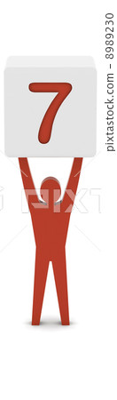 Man holding the number seven. Concept 3D... - Stock Illustration ...