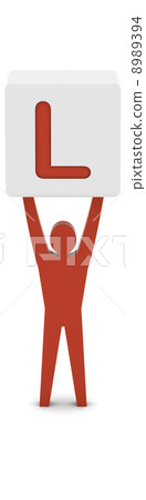 Man holding the letter L. Concept 3D illustration. - Stock Illustration ...