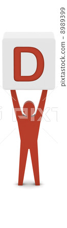 Man holding the letter D. Concept 3D illustration. - Stock Illustration ...