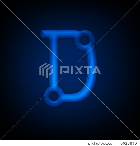 Neon Letter D - Stock Illustration [9020899] - PIXTA
