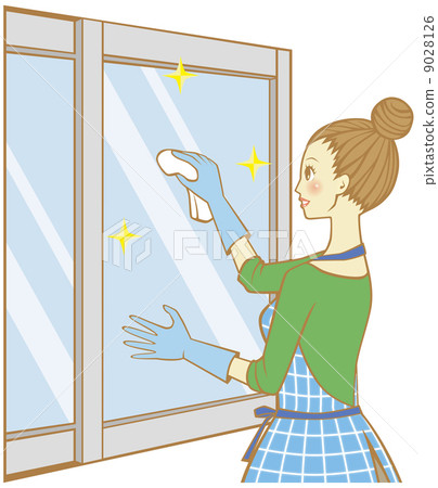 Mom to wipe the window - Stock Illustration [9028126] - PIXTA