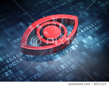 Security concept: Red Eye on digital background - Stock Illustration ...