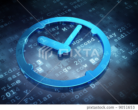 Time concept: Blue Clock on digital background - Stock Illustration ...