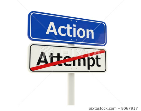 Action road sign isolated on white background - Stock Illustration ...