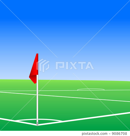 Illustration of a football pitch corner flag - Stock Illustration ...