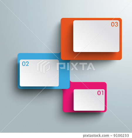 Connected Rectangles Three Steps Infographic PiAd - Stock Illustration ...