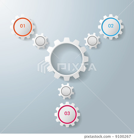 Three Gears Big Centre Gear Infographic - Stock Illustration [9100267 ...