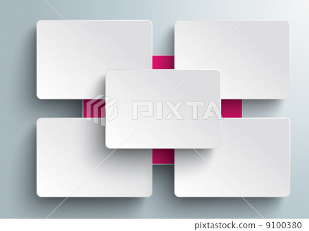 Connected Rectangles Infographic 5 Pieces Pink... - Stock Illustration ...