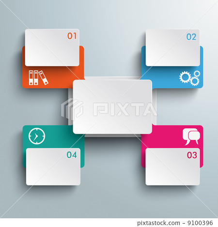 Connected Rectangles Cross Four Options... - Stock Illustration ...