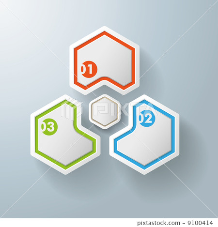 Three Hexagons With Hexagon Centre - Stock Illustration [9100414] - PIXTA