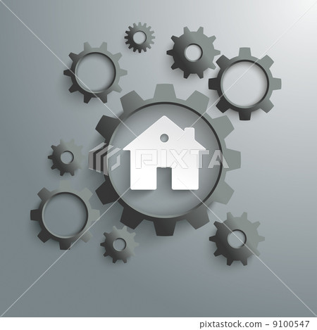 Big Gear Machine House Dark Edition - Stock Illustration [9100547] - PIXTA