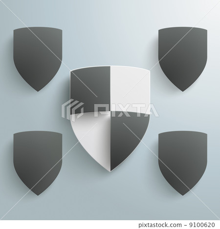 Protection Shield Infographic 4 Options - Stock Illustration [9100620 ...