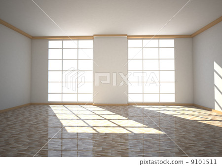 Empty Room Two Windows - Stock Illustration [9101511] - PIXTA