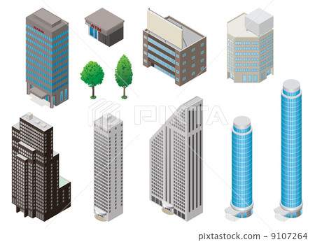 Three-dimensional building - Stock Illustration [9107264] - PIXTA