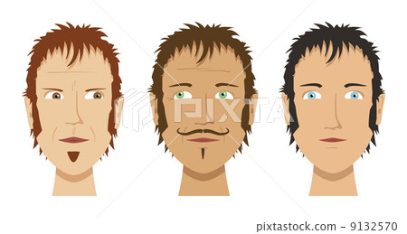 three different faces - Stock Illustration [9132570] - PIXTA
