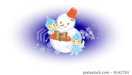 Snowman and Winter Fairy - Stock Illustration [9142793] - PIXTA