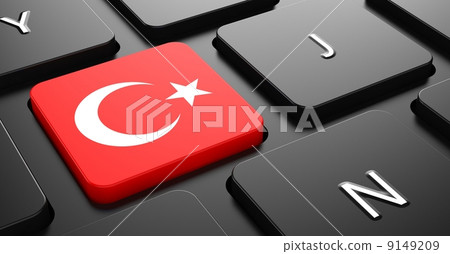 Turkey - Flag on Button of Black Keyboard. - Stock Illustration ...