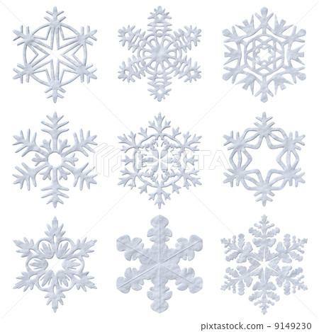 Blue snowy decorative snowflakes set - Stock Illustration [9149230] - PIXTA