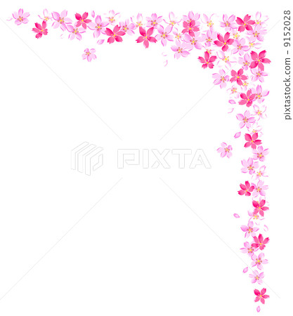Cherry tree decoration frame design - Stock Illustration [9152028] - PIXTA