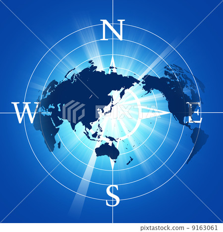World map and compass - Stock Illustration [9163061] - PIXTA