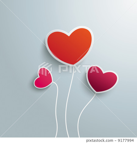 Three Colored Hearts Valentines - Stock Illustration [9177994] - PIXTA